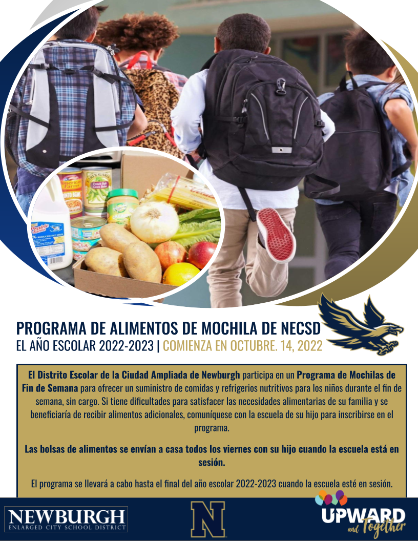 NECSD BACKPACK FOOD PROGRAM - Vails Gate STEAM Academy - NECSD